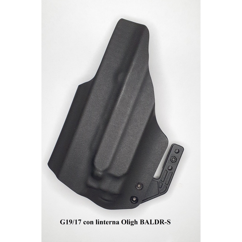 FUNDA IWB GLOCK 19/17 C/LINTERNA OLIGHT BALDR-S KYDEX INTERIOR ELEGANT ...