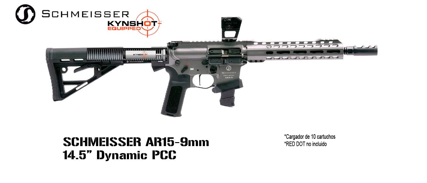 Rifle Schmeisser AR15 Cal. 9mm Dynamic PCC 14,5" Gris - shootingzaragoza
